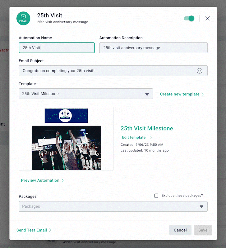 Change/Preview an Automation Template – Help Center