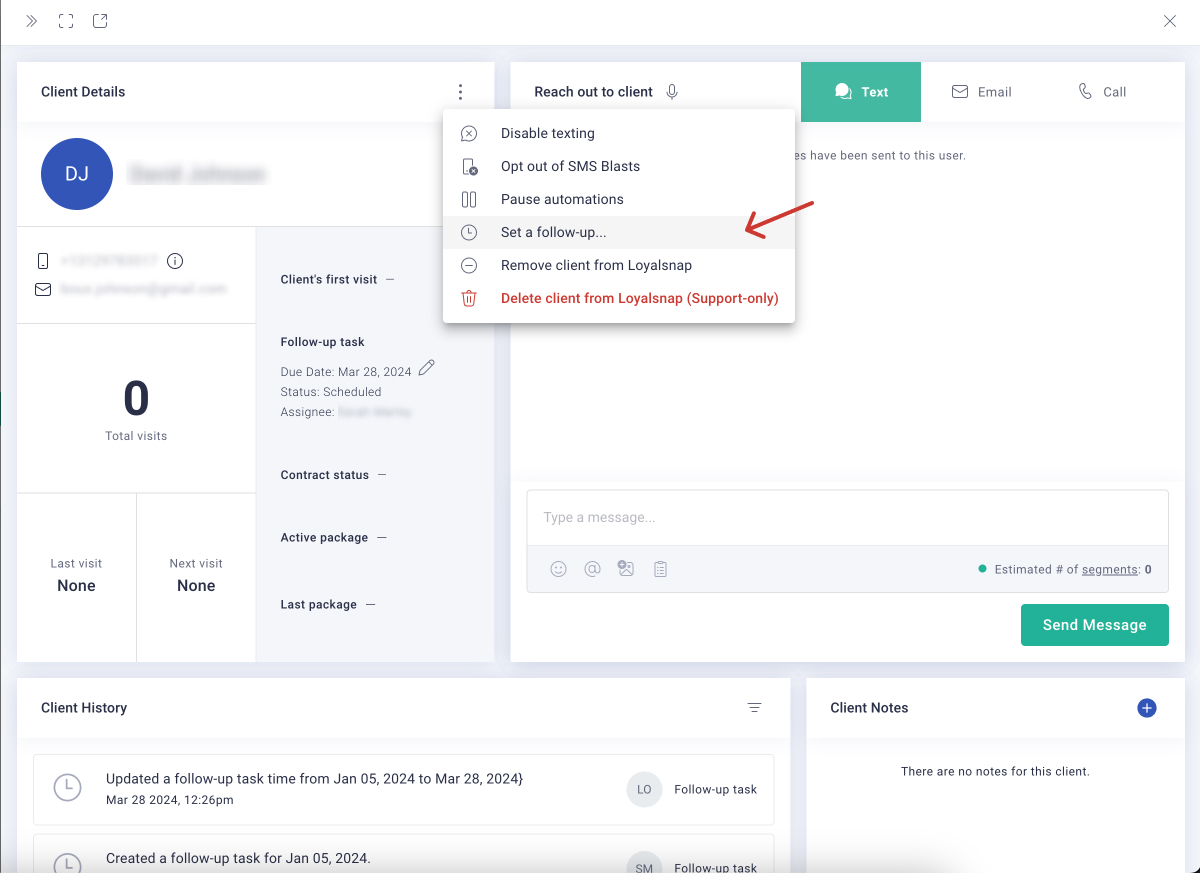 Follow-up Tasks – Help Center