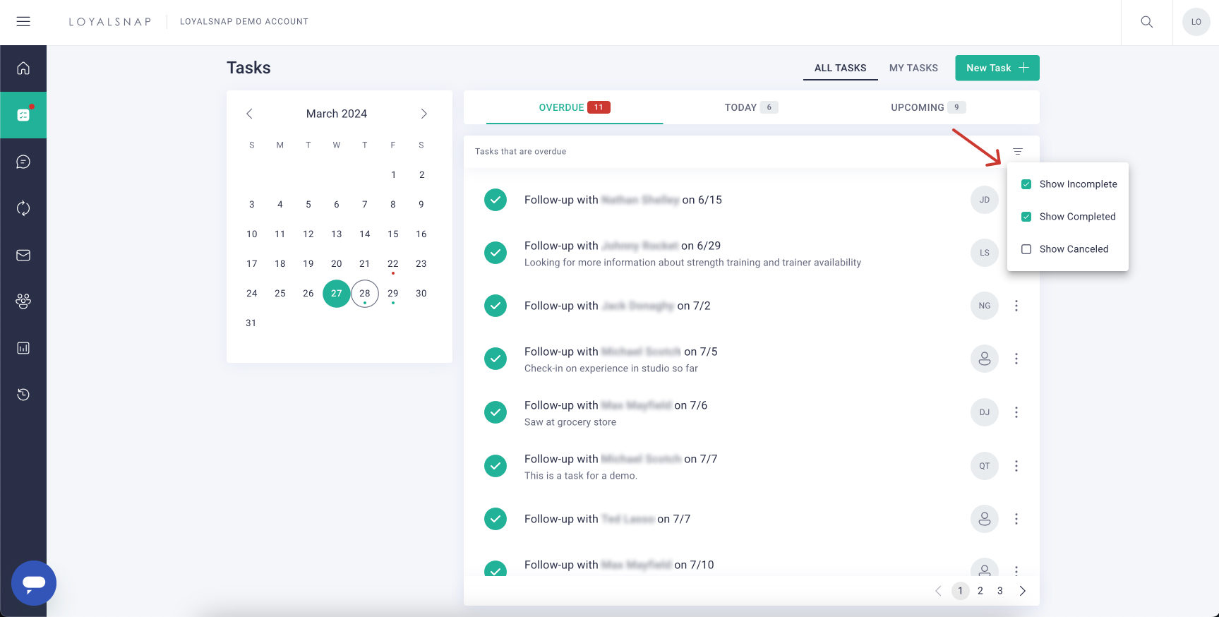 Follow-up Tasks – Help Center